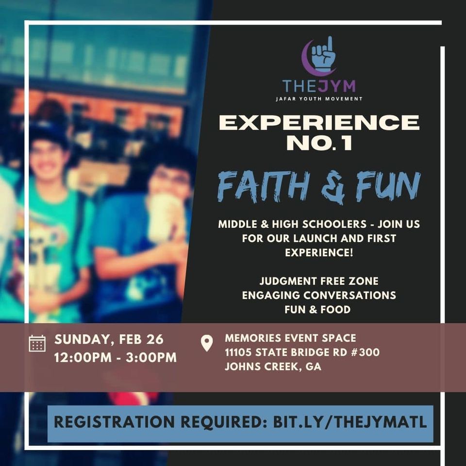 The JYM - Faith and Fun: 2/26 12-3 pm - Community Center of Masjid Jafar